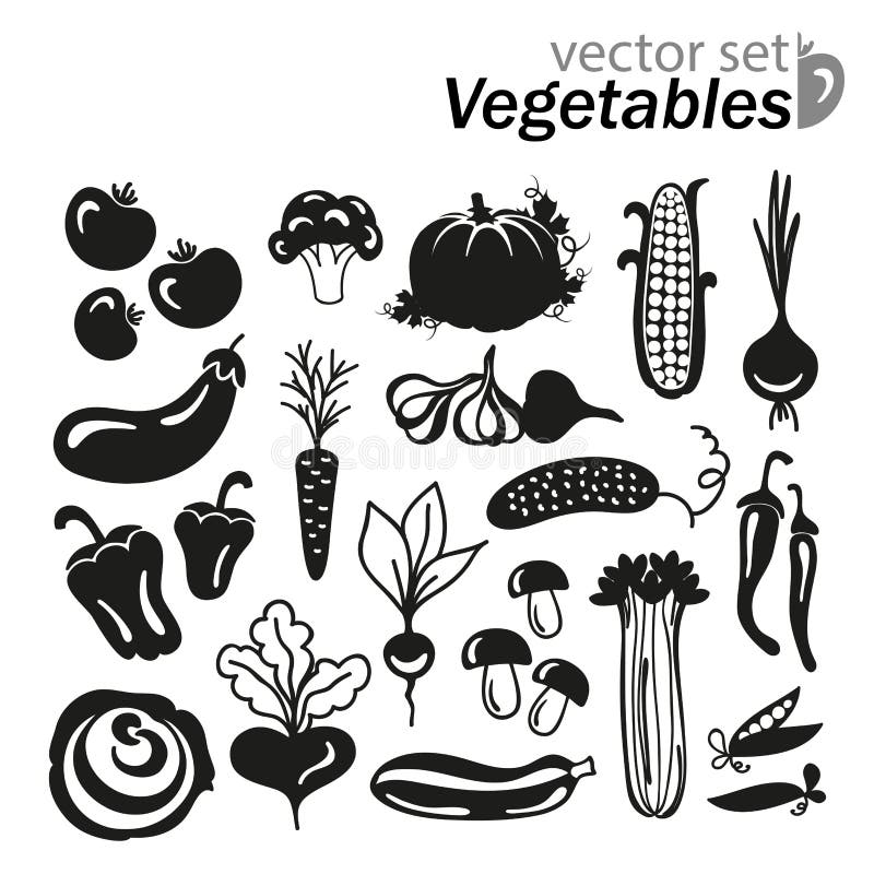 Vegetables icon set sketch stock vector. Illustration of potato - 29326267