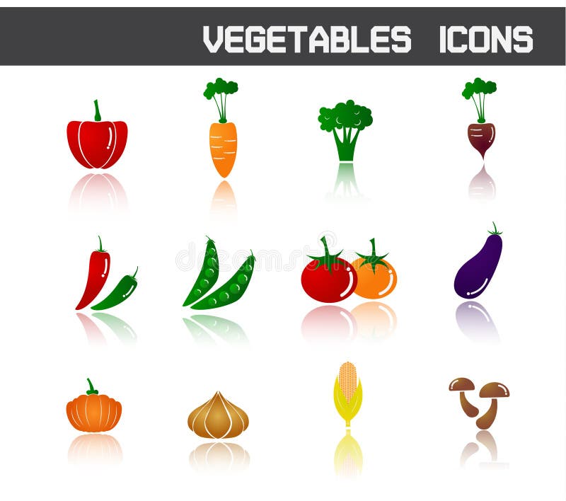 Vegetables Icons Symbol Vector Illustration Stock Vector - Illustration ...