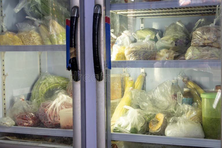 Vegetables and Ingredients in Bags Stored in the Refrigerator for ...