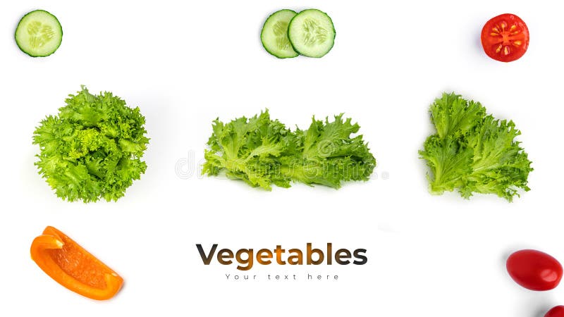 Vegetables Isolated on White Background. Long Header Banner Format ...