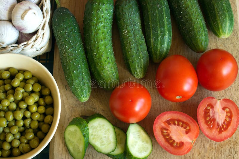 Vegetables on Kitchen Table Stock Image - Image of eatable, objects ...