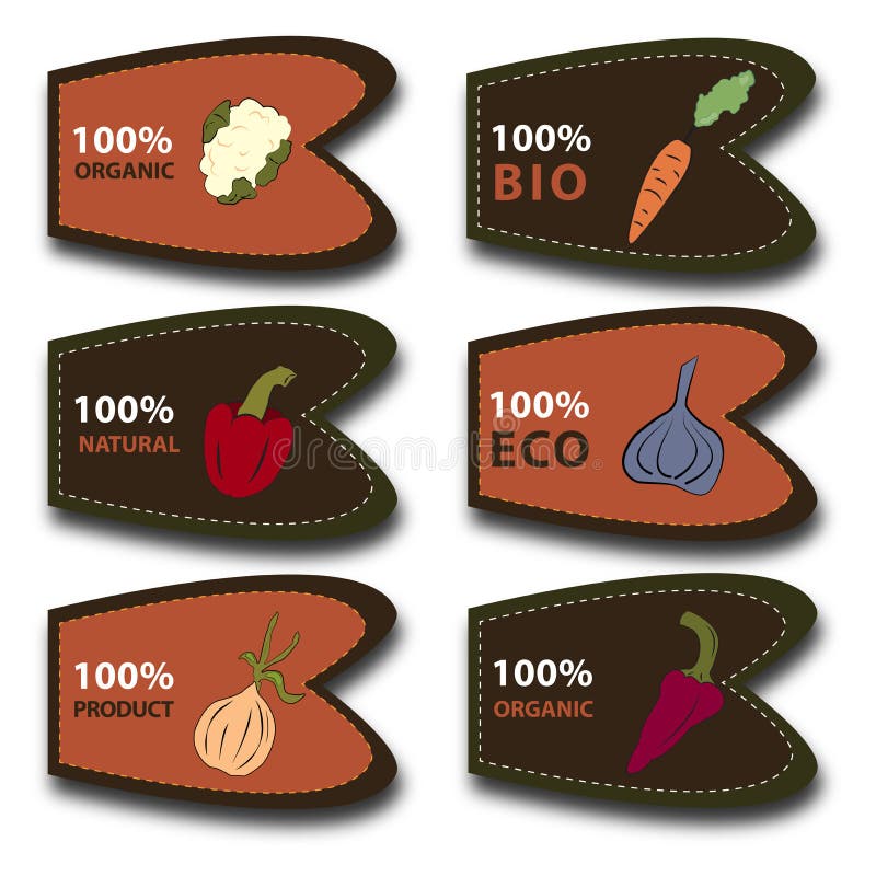 Set of Vegetables Labels with Sample Text. Collection of Realist Stock ...