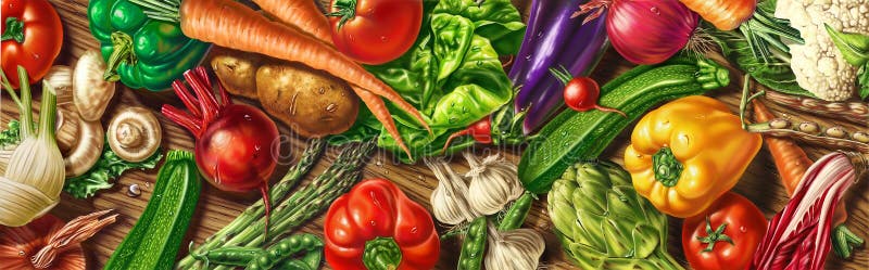 Vegetables Laying on a Table. Stock Image - Image of colored, group ...