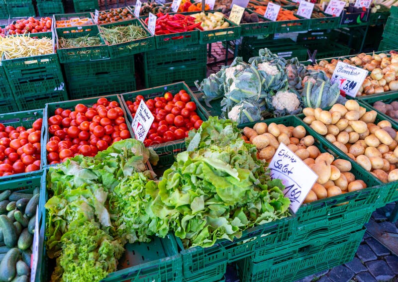 Vegetables at the Market in Germany Stock Image - Image of colorful ...