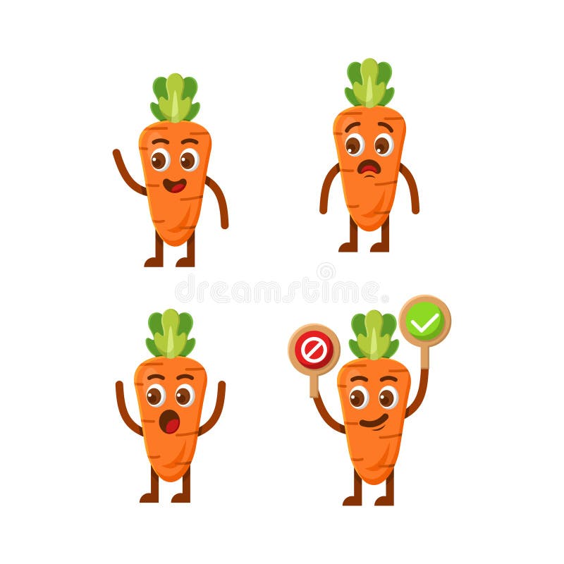 Vegetables Mascot Character Design Cartoon Stock Vector - Illustration ...