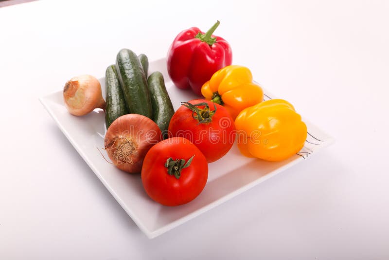 Vegetables on modern dish stock image. Image of diet - 106546513