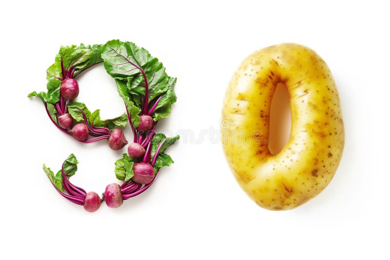 Vegetables Number "9" and "0 Stock Illustration - Illustration of ...