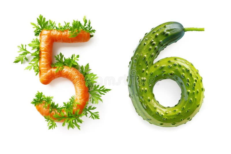 Vegetables Number "5" and "6 Stock Illustration - Illustration of ...