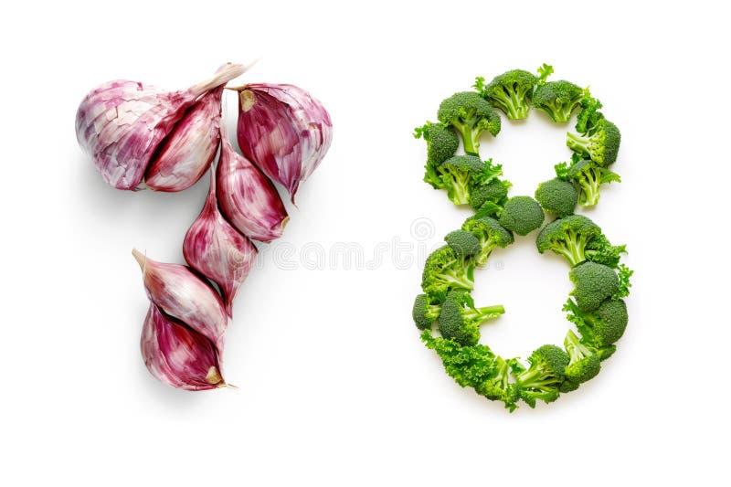 Vegetables Number "7" and "8 Stock Illustration - Illustration of ...