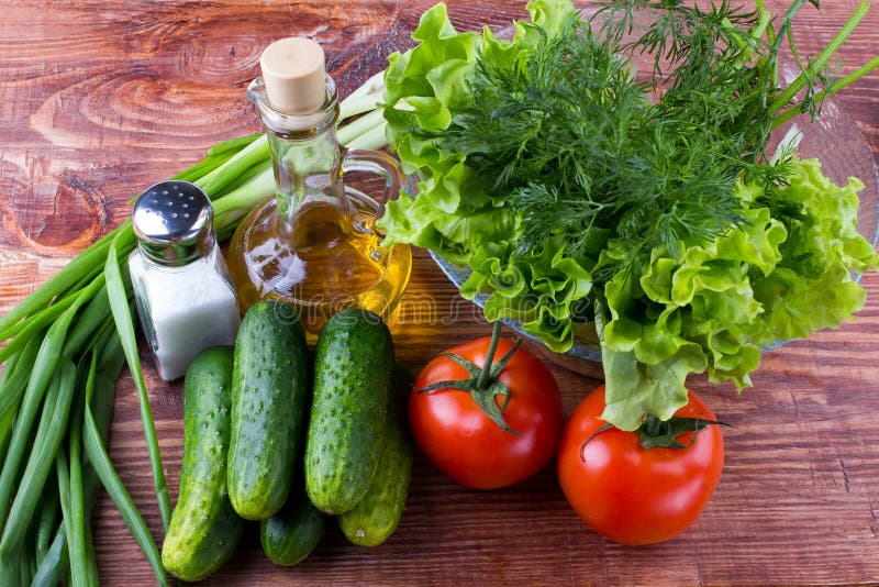 Vegetables, oil, salt, stock photo. Image of preparation - 73413014