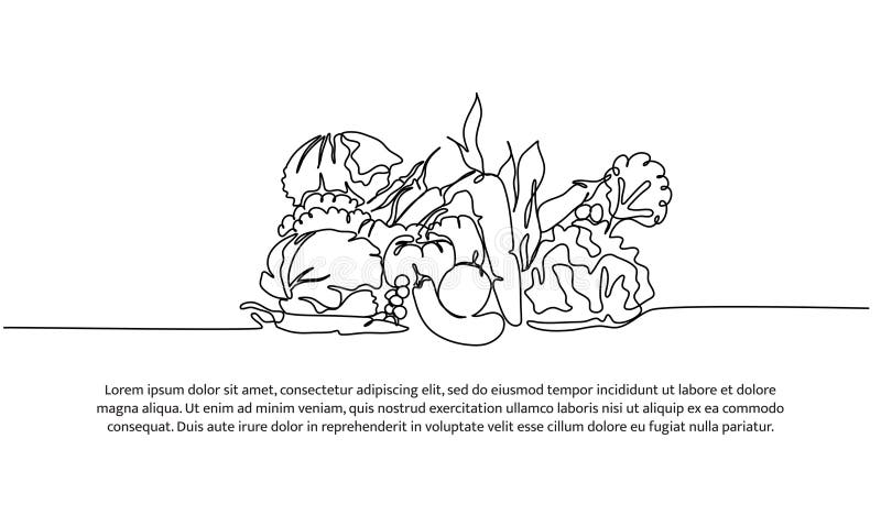 Vegetables Continuous Line Stock Illustrations – 903 Vegetables ...