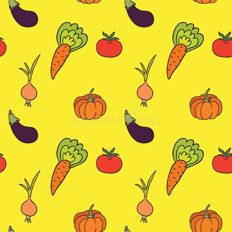Vegetables pattern stock vector. Illustration of wallpaper - 56638652