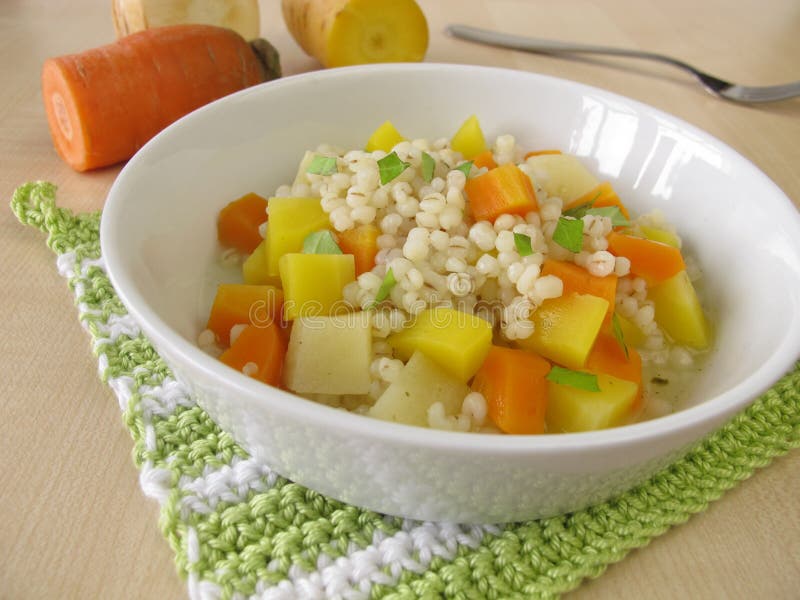 Vegetables with Pearl Barley Stock Photo - Image of food, vegan: 50845050