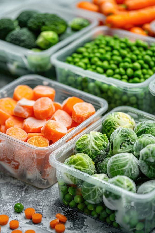 Vegetables in Plastic Containers. Selective Focus Stock Photo - Image ...