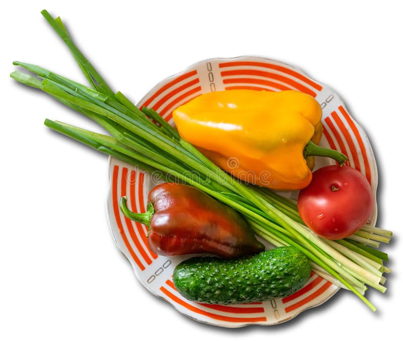 Fresh Vegetables on a Plate Stock Image - Image of green, vegetarian ...