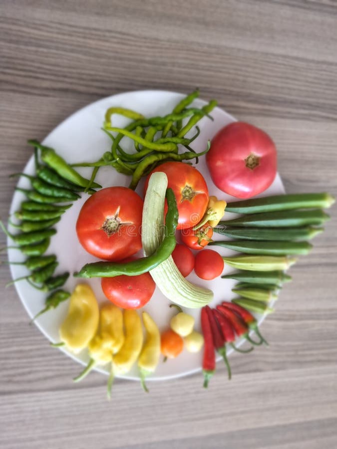 Vegetables Plate on the Table Healthy Stock Image - Image of produce ...