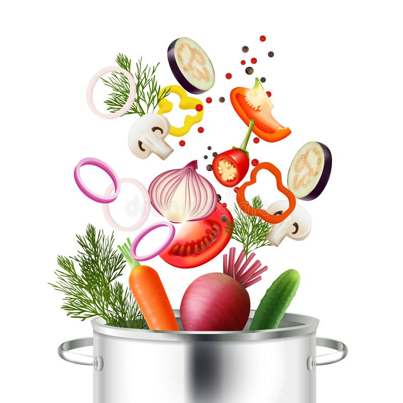 Ingredients Cooking Pot Stock Illustrations – 9,354 Ingredients Cooking ...