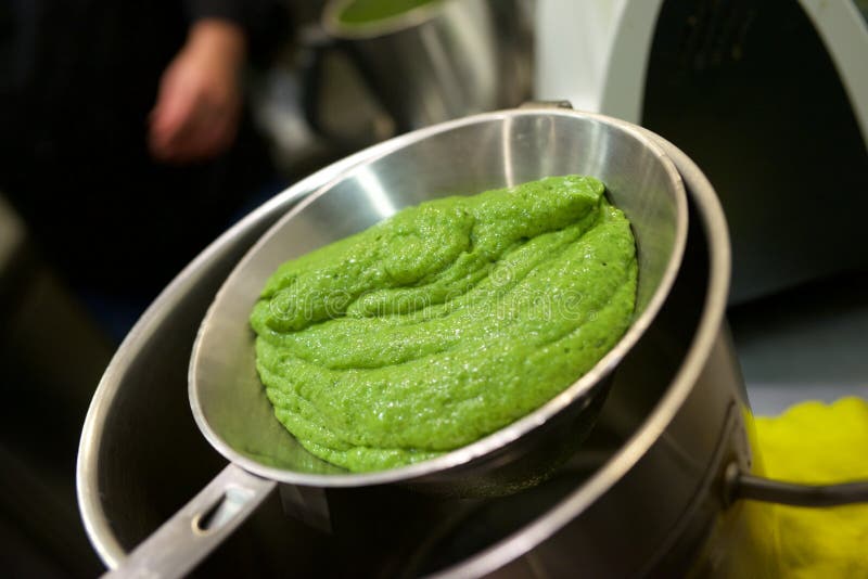 Vegetables Pureed Preparation Stock Photo - Image of male, hand: 114586296