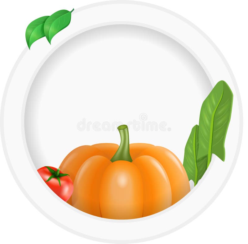 Vegetables Round Flyer Banner Card Template for Design Stock Vector ...
