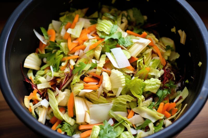 Vegetables Scraps Ready for Composting in a Kitchen Bowl Stock Photo ...
