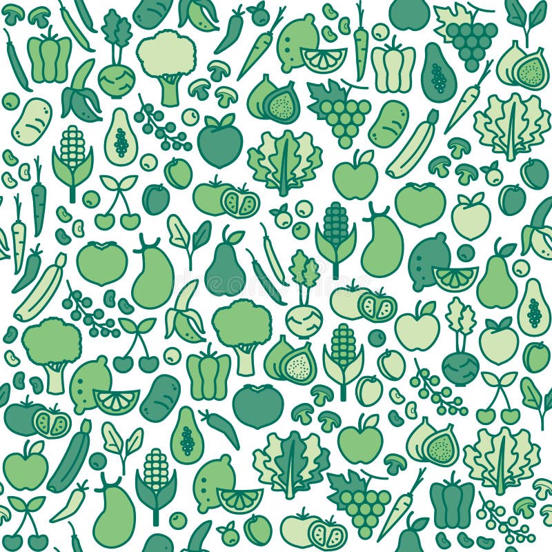 Vegetables Seamless Pattern Stock Vector - Illustration of ingredients ...
