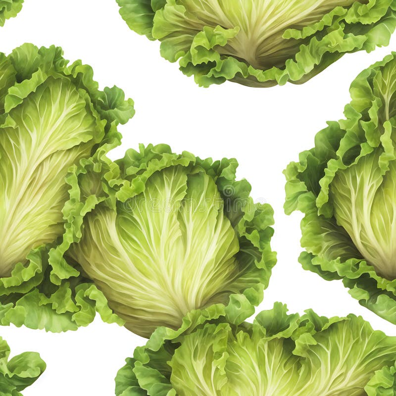 Vegetables Seamless Pattern, 01797 Lettuce Stock Illustration ...