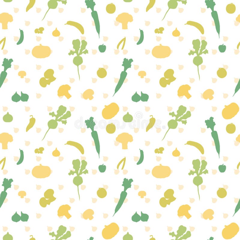 Vegetables Seamless Pattern Repeatable for Background Wrap Stock Vector ...