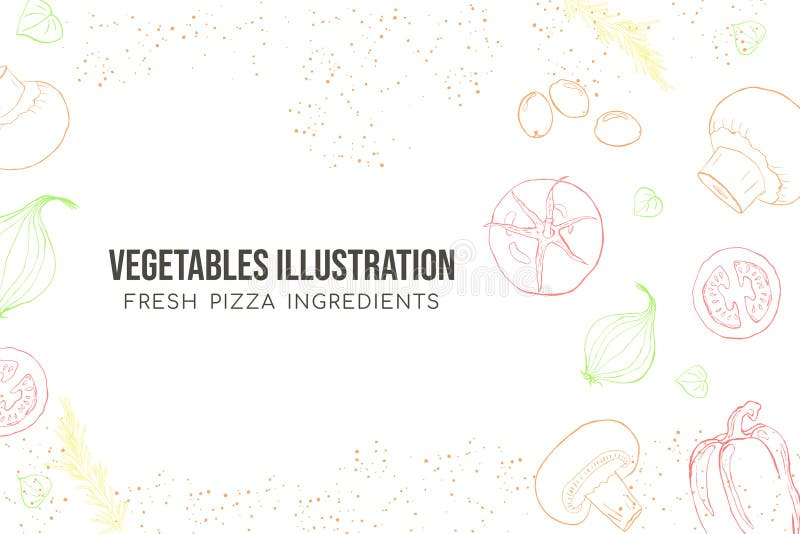 Vegetables Sketch Art Illustration Composition Stock Illustration ...