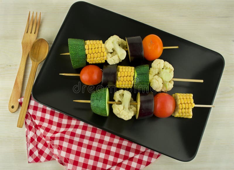 Vegetables Skewer on the Table Stock Image - Image of culinary, cuisine ...
