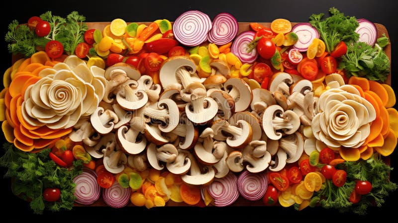 Vegetables Slice Champignon Mushroom Stock Illustration - Illustration ...