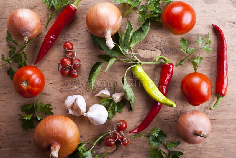 Vegetables & spices stock image. Image of herbs, pasta - 58466665