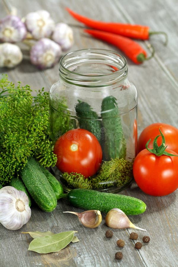 Vegetables and Spices on the Table for Canning Stock Photo - Image of ...