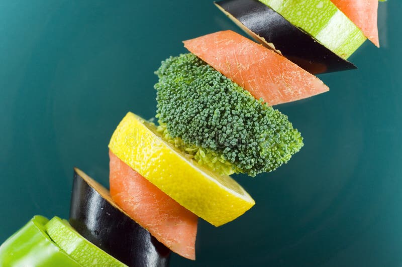 Vegetables on a spit stock image. Image of nature, close - 4173085