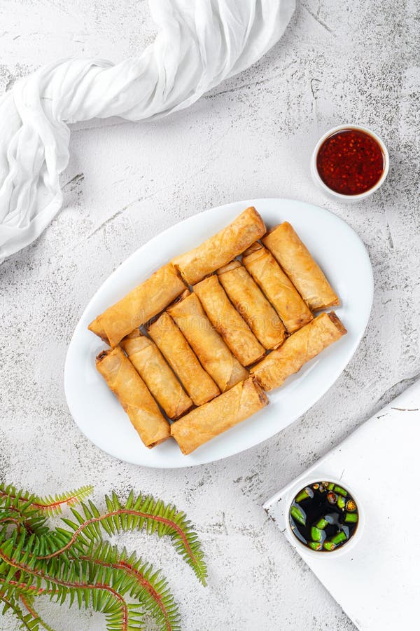 Vegetables Spring Roll Chicken Spring Roll Stock Image - Image of ...