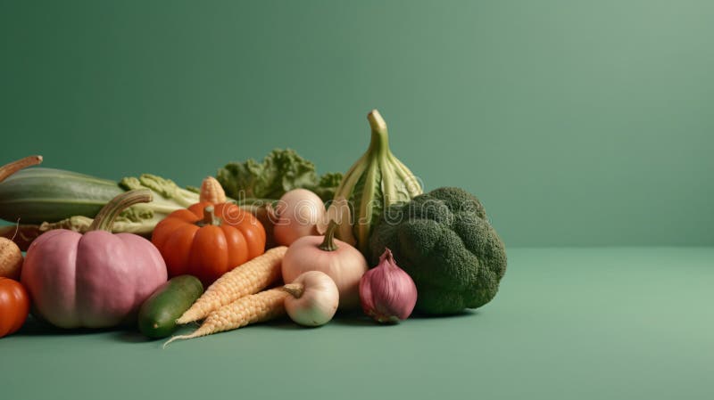 Vegetables on Table with Pastel Tone Theme Generative Ai Stock ...
