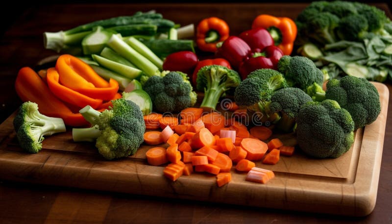 Vegetables on a Table Vegetables on a Wooden Table Stock Illustration ...