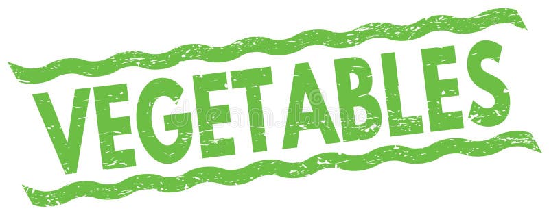 VEGETABLES Text on Green Lines Stamp Sign Stock Illustration ...