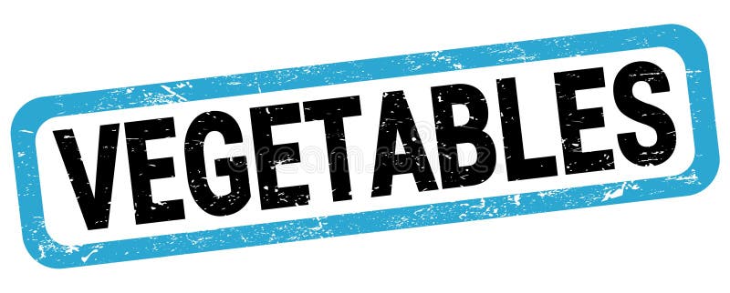 VEGETABLES Text Written on Blue-black Rectangle Stamp Stock ...