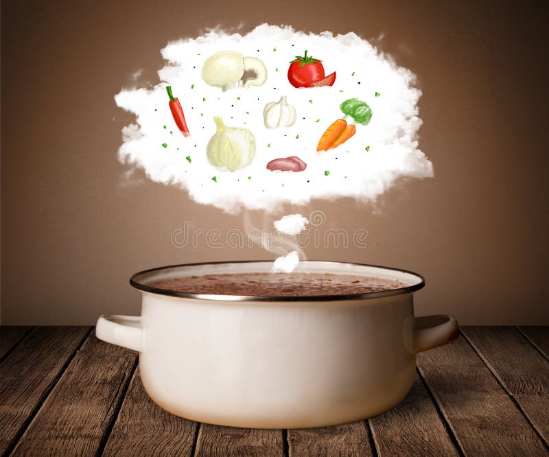 Vegetables in vapor cloud stock image. Image of cooking - 33153765