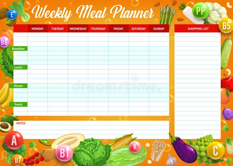 Weekly Meal Plan, Mealtime Vector Diary Stock Vector - Illustration of ... Weekly Meal Plan, Mealtime Vector Diary Stock Vector - Illustration of ...