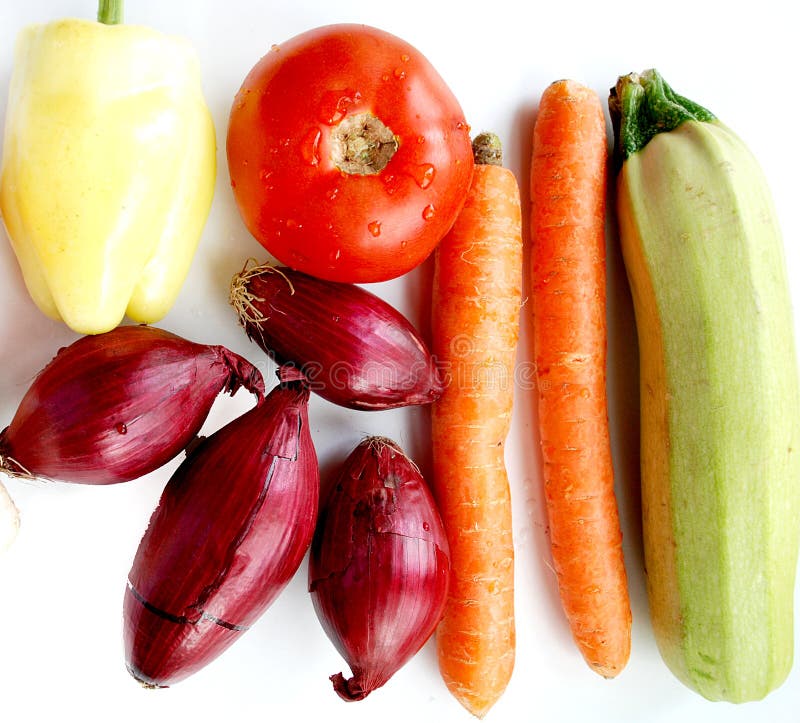 Vegetables on White Background Stock Photo - Image of autumn, colorful ...