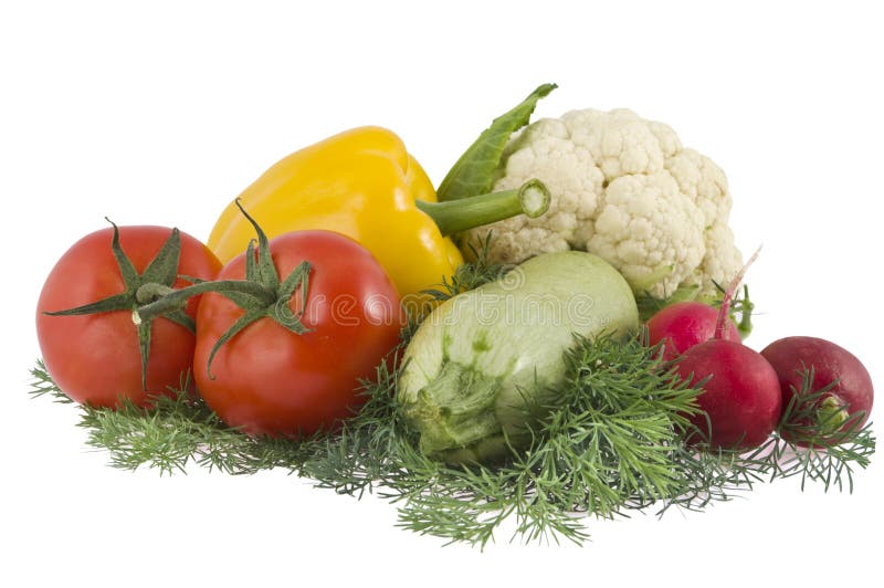 Vegetables on a White Background Stock Photo - Image of organic ...