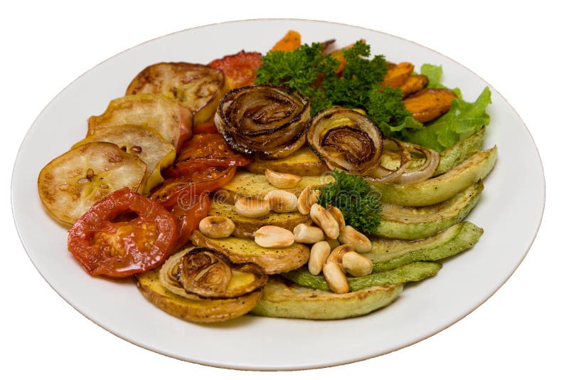 Vegetables on white plate stock photo. Image of eating - 21016450