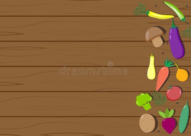 Vegetables wooden board stock illustration. Illustration of creative ...