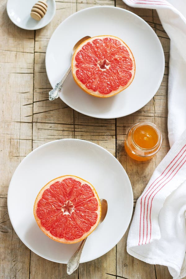 Vegetarian Breakfast for Two of Oatmeal, Baked Grapefruit and Tea ...