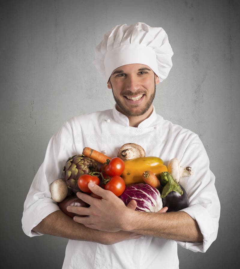 Vegetarian chef stock photo. Image of create, kitchen - 53727072