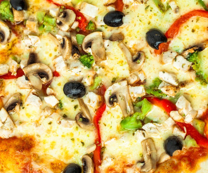 A Colorful Vegetarian Pizza (top View) Stock Image - Image of ...