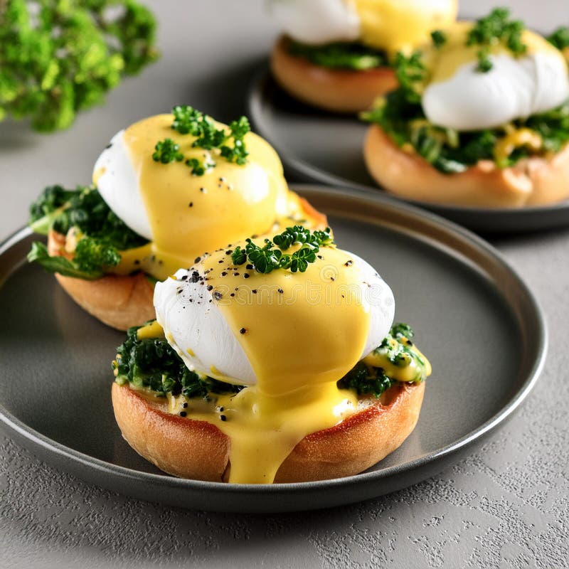 Vegetarian Eggs Benedict AI Generated Stock Photo - Image of broccoli ...