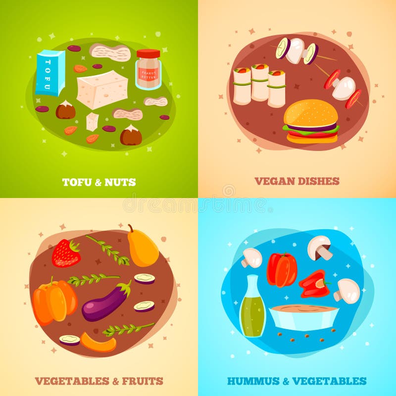 Vegetarian Food Flat Design Concept Stock Vector - Illustration of ... Vegetarian Food Flat Design Concept Stock Vector - Illustration of ...