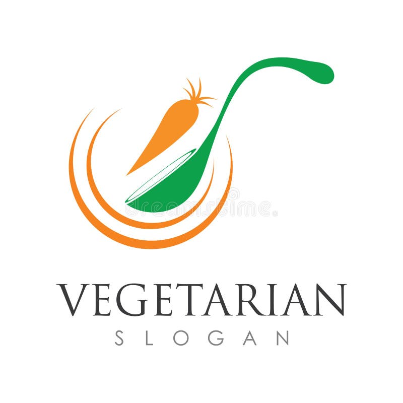 Vegetarian Food Logo Illustration Design Template - Vector Stock Vector ...